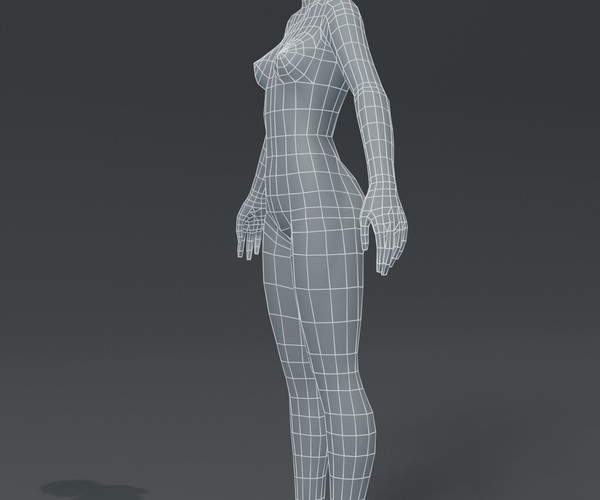 ArtStation - Human Body Base Mesh 3D Model Family Pack | Game Assets