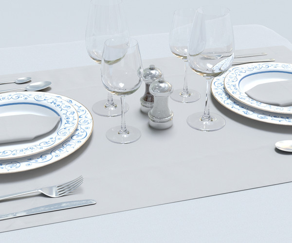 ArtStation - 3D model Pack elegant restaurant table chairs and ...