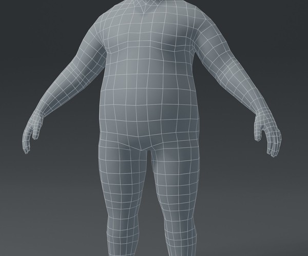 ArtStation - Fat Human Body Base Mesh 3D Model Family Pack | Game Assets