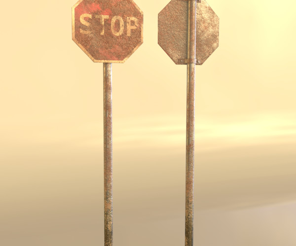 ArtStation - Stop Sign Rusty | Game Assets