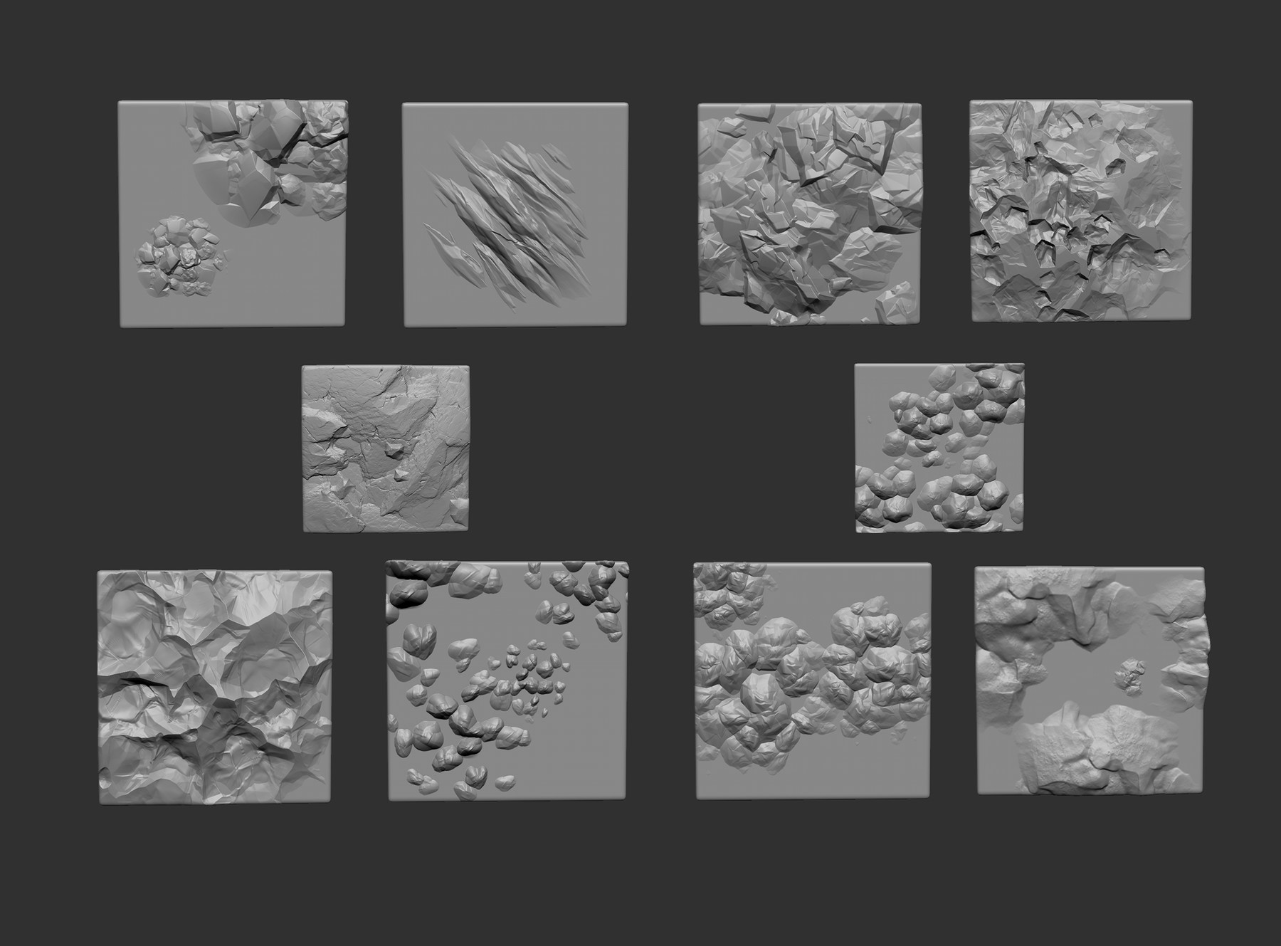 ArtStation - 19 Rocks Alphas | Brushes