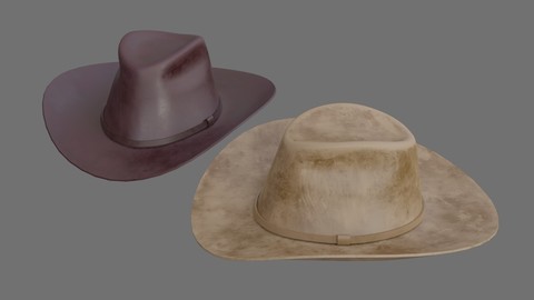 ArtStation - Cowboy Hat 1D | Game Assets