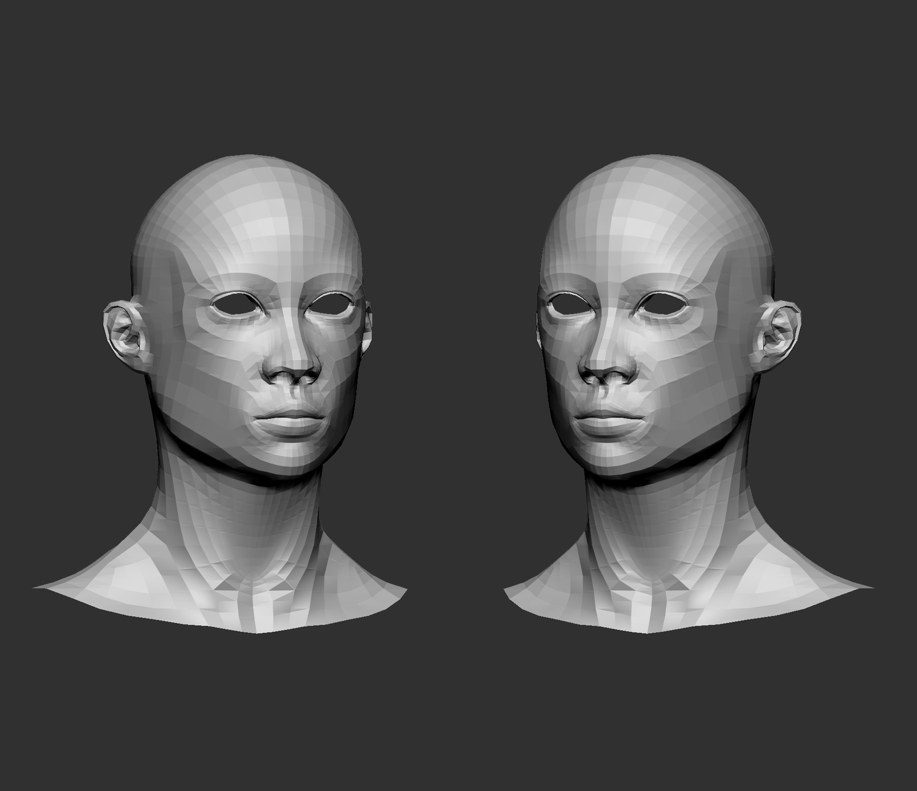 ArtStation - Female Head Base Mesh (low poly) | Resources