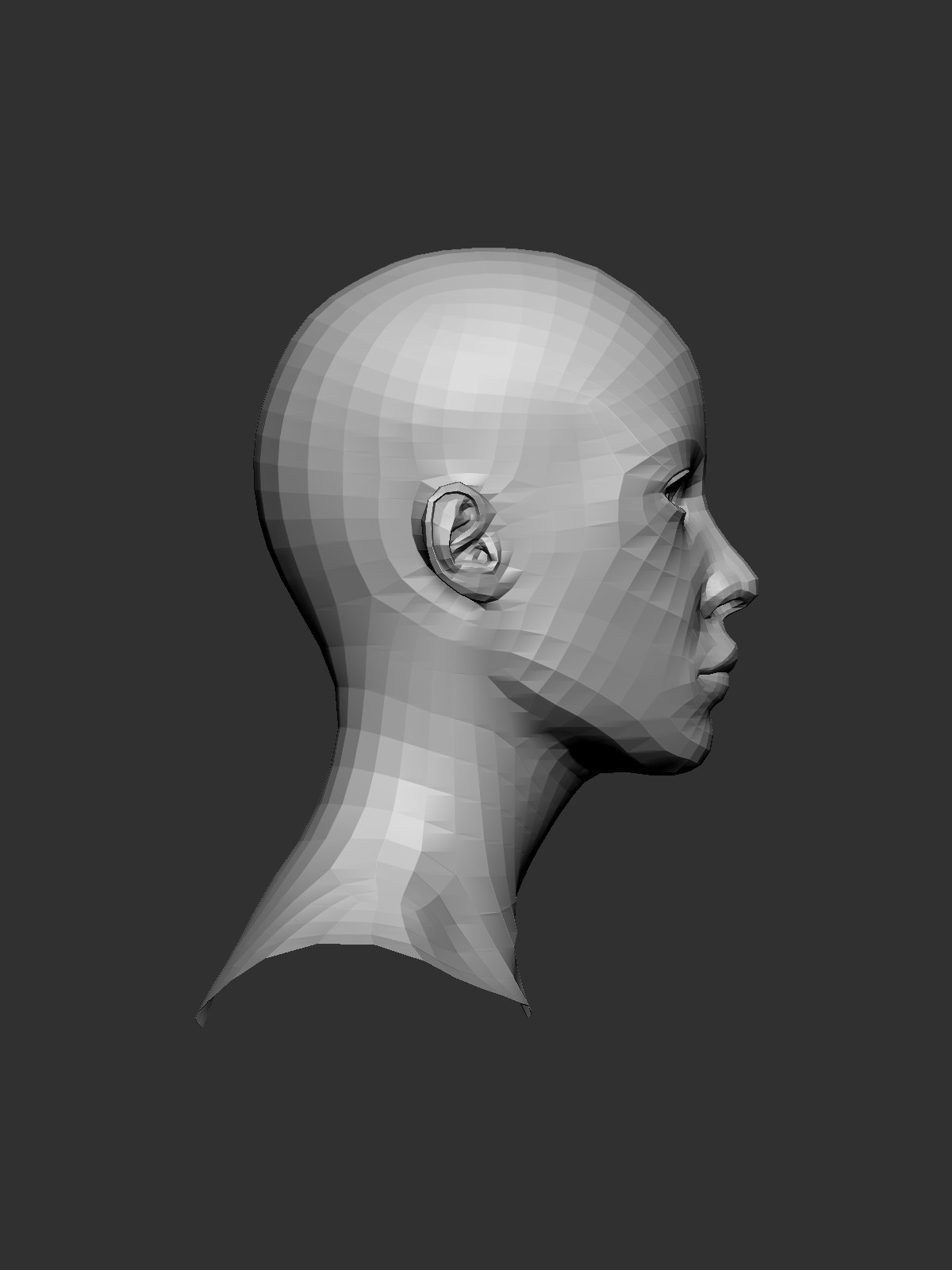 ArtStation - Female Head Base Mesh (low poly) | Resources