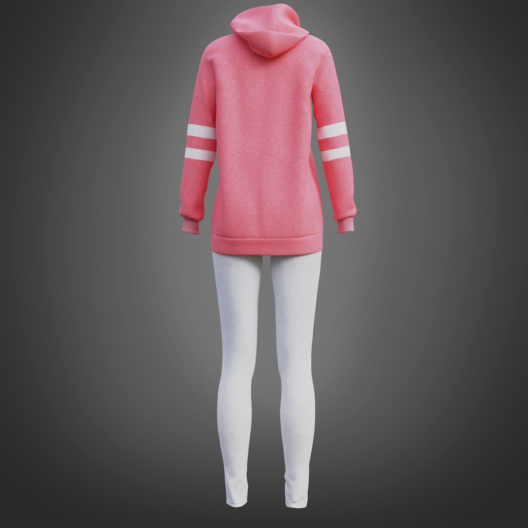 ArtStation - Cute outfit - pink oversized hoodie and leggings 3D Model ...