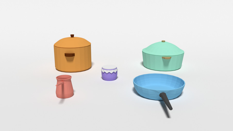 ArtStation - Low Poly Cartoon Kitchen Items | Resources