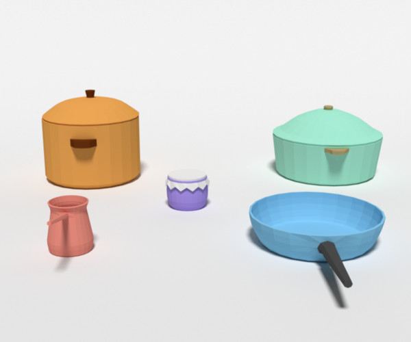 ArtStation - Low Poly Cartoon Kitchen Items | Resources