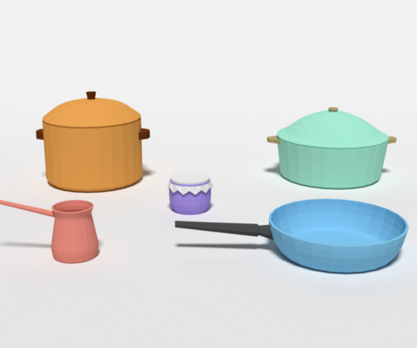 ArtStation - Low Poly Cartoon Kitchen Items | Resources
