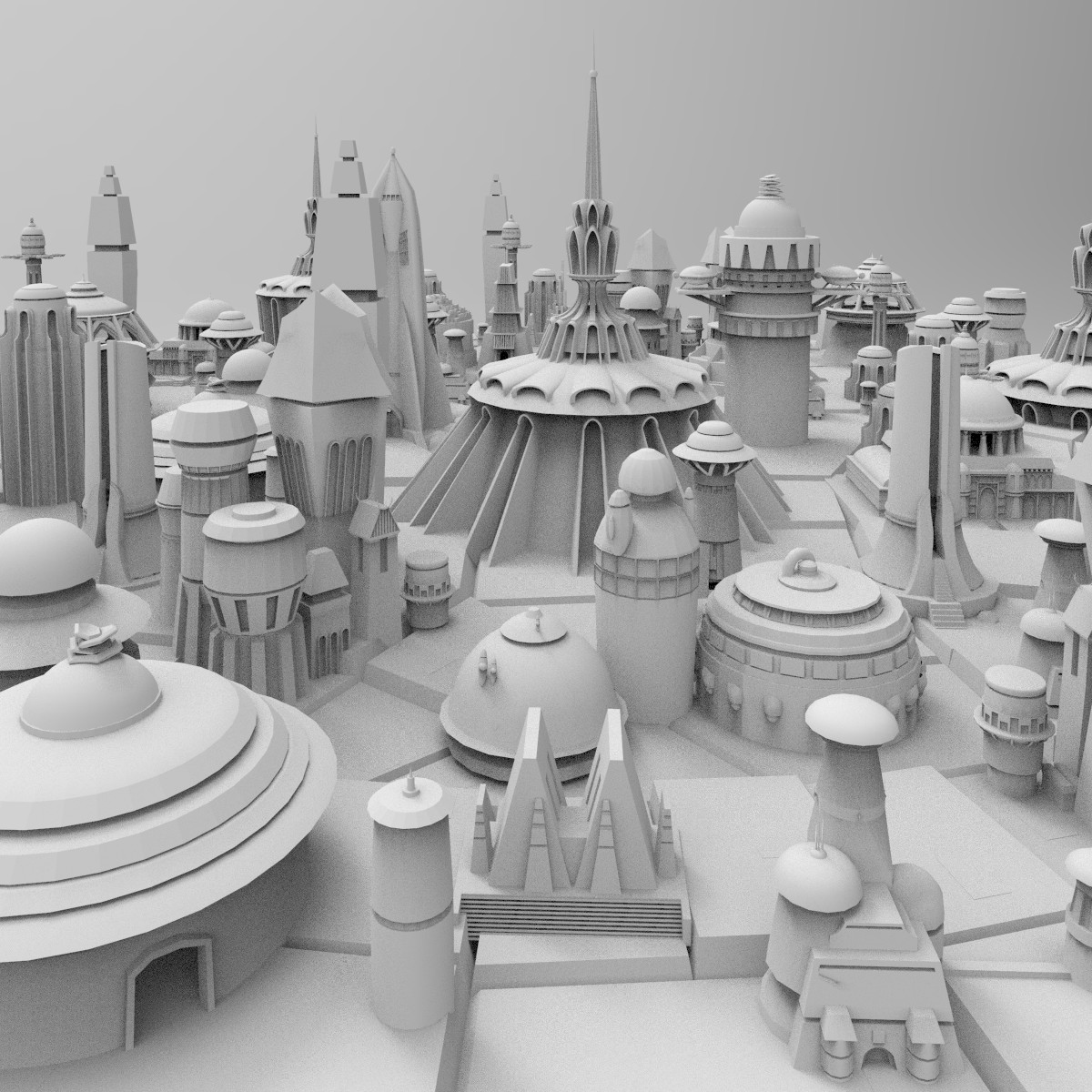 ArtStation - Kitbash Futuristic SciFi 26+ Buildings Pack | Resources