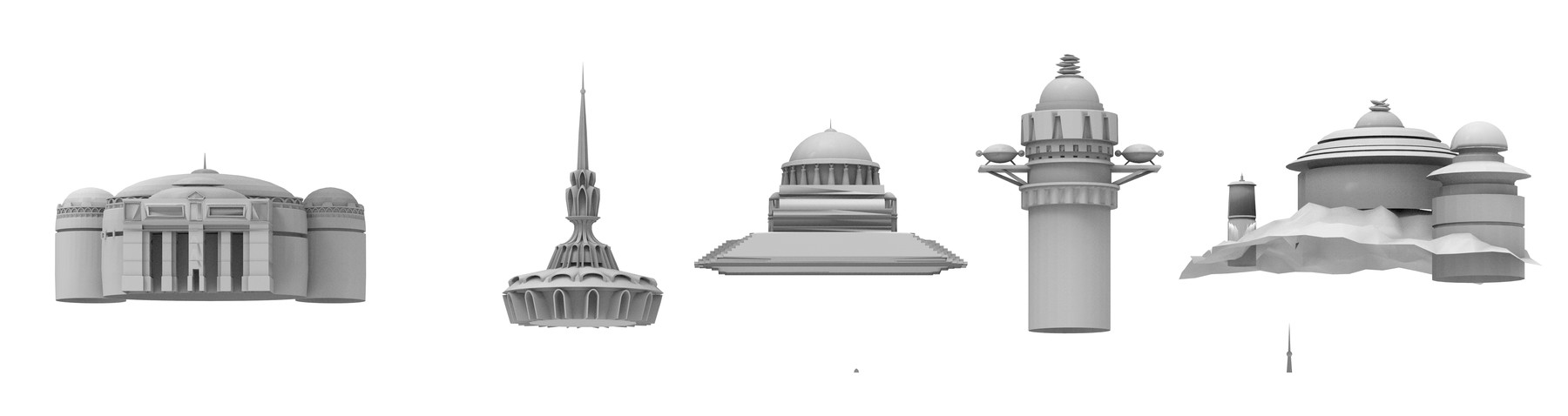 ArtStation - Kitbash Futuristic SciFi 26+ Buildings Pack | Resources