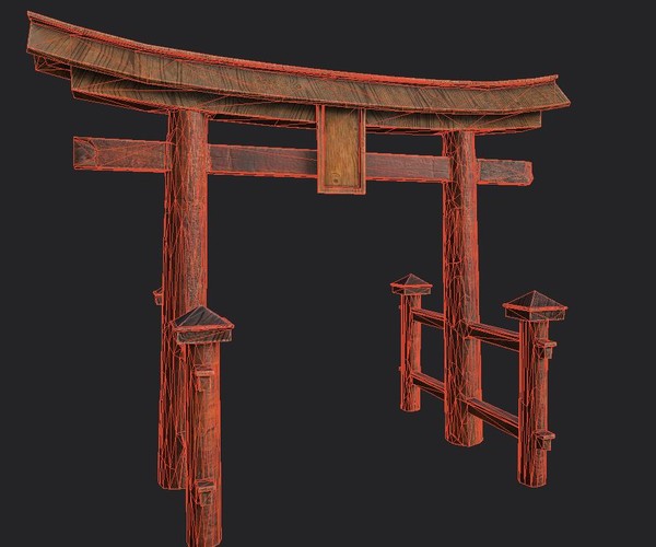 ArtStation - Japanese Torii Gate Low-poly 3D model | Game Assets