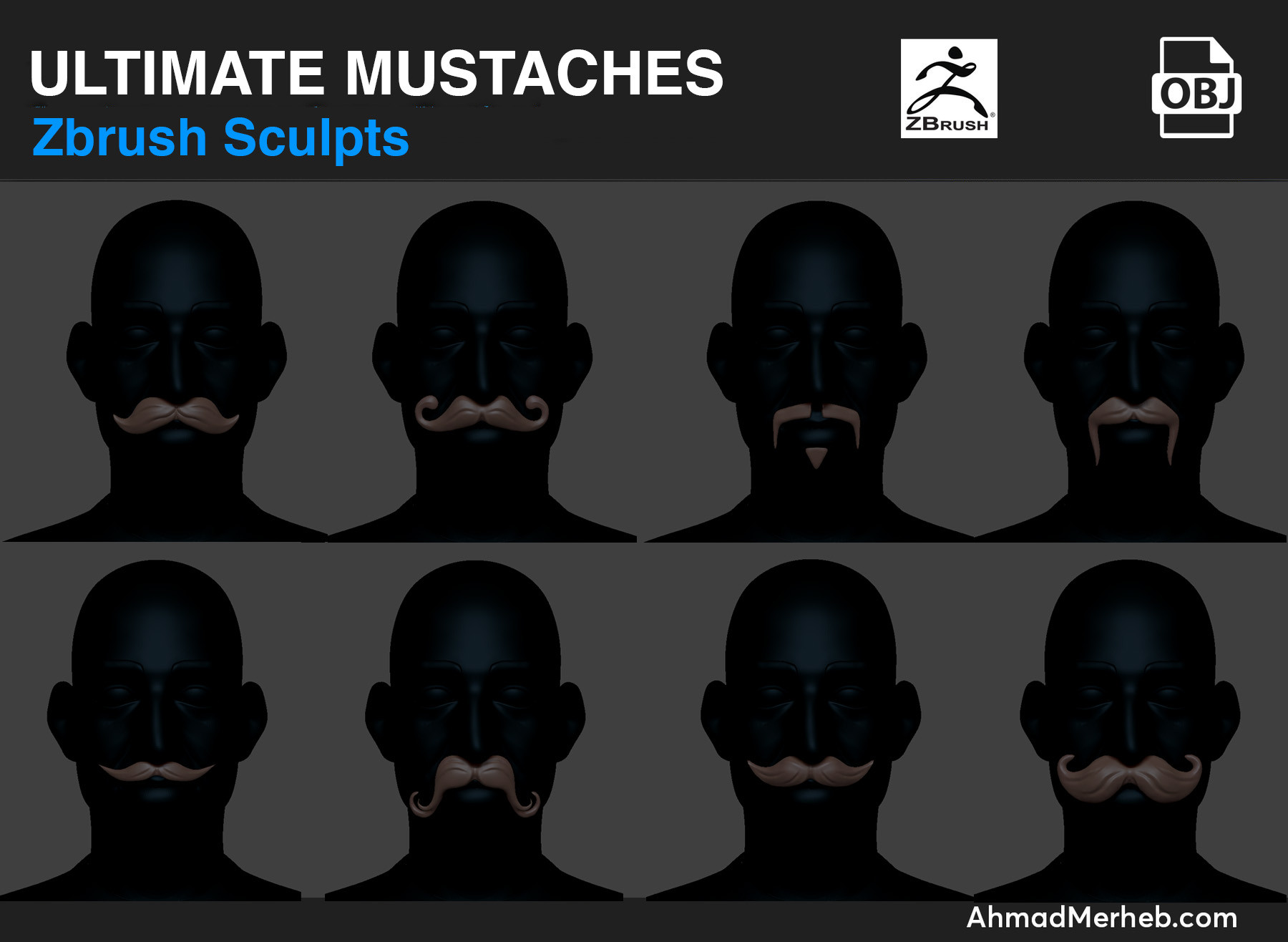 ArtStation - Ultimate Mustaches Pack ( Facial Hair ) | Resources