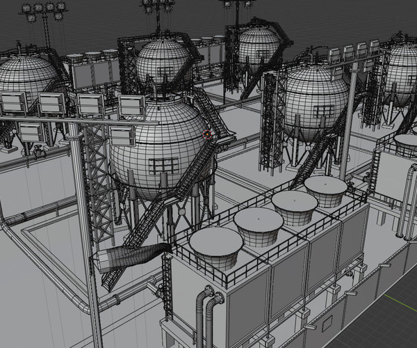 ArtStation - Petroleum Refinery Storage Tanks | Resources