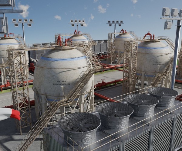 ArtStation - Petroleum Refinery Storage Tanks | Resources