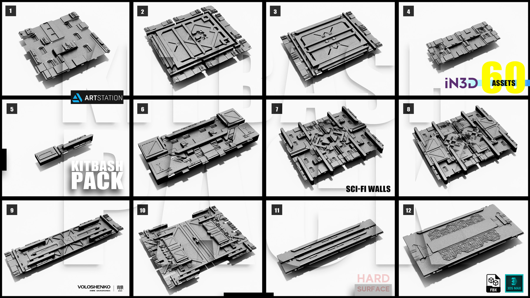 ArtStation - Sci-Fi walls KitBash Pack 60+ | Resources