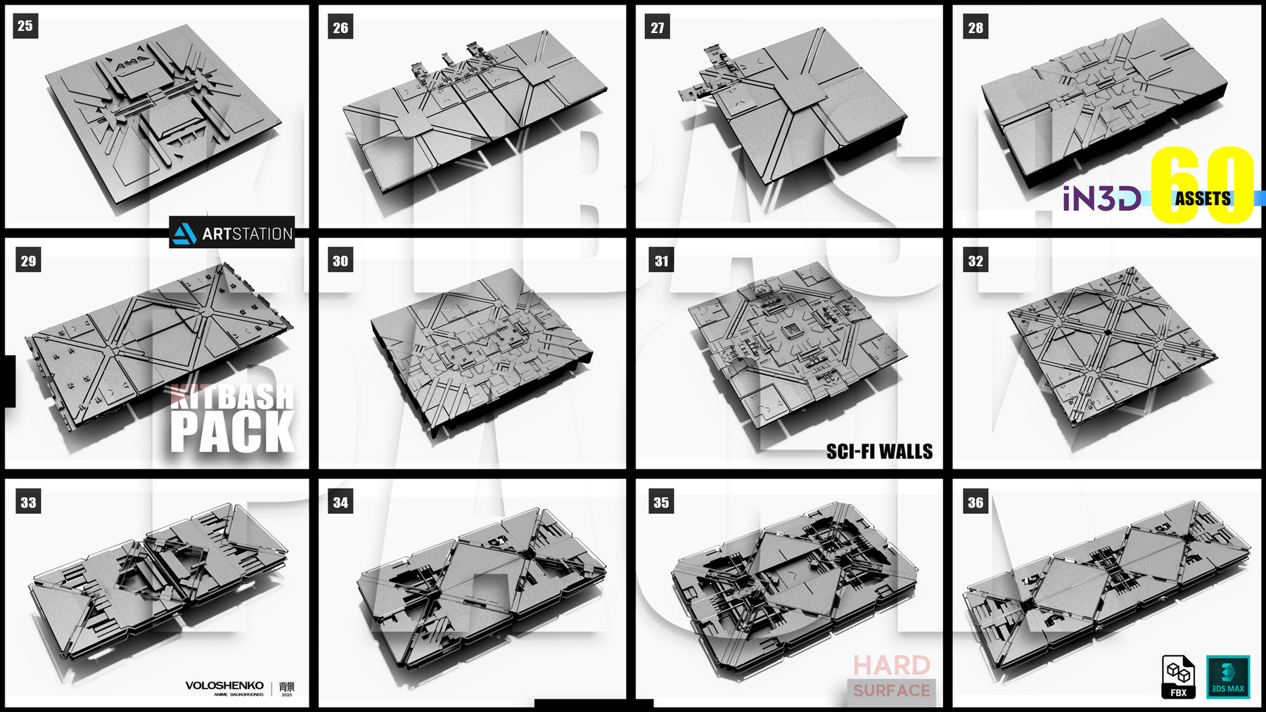 ArtStation - Sci-Fi walls KitBash Pack 60+ | Resources