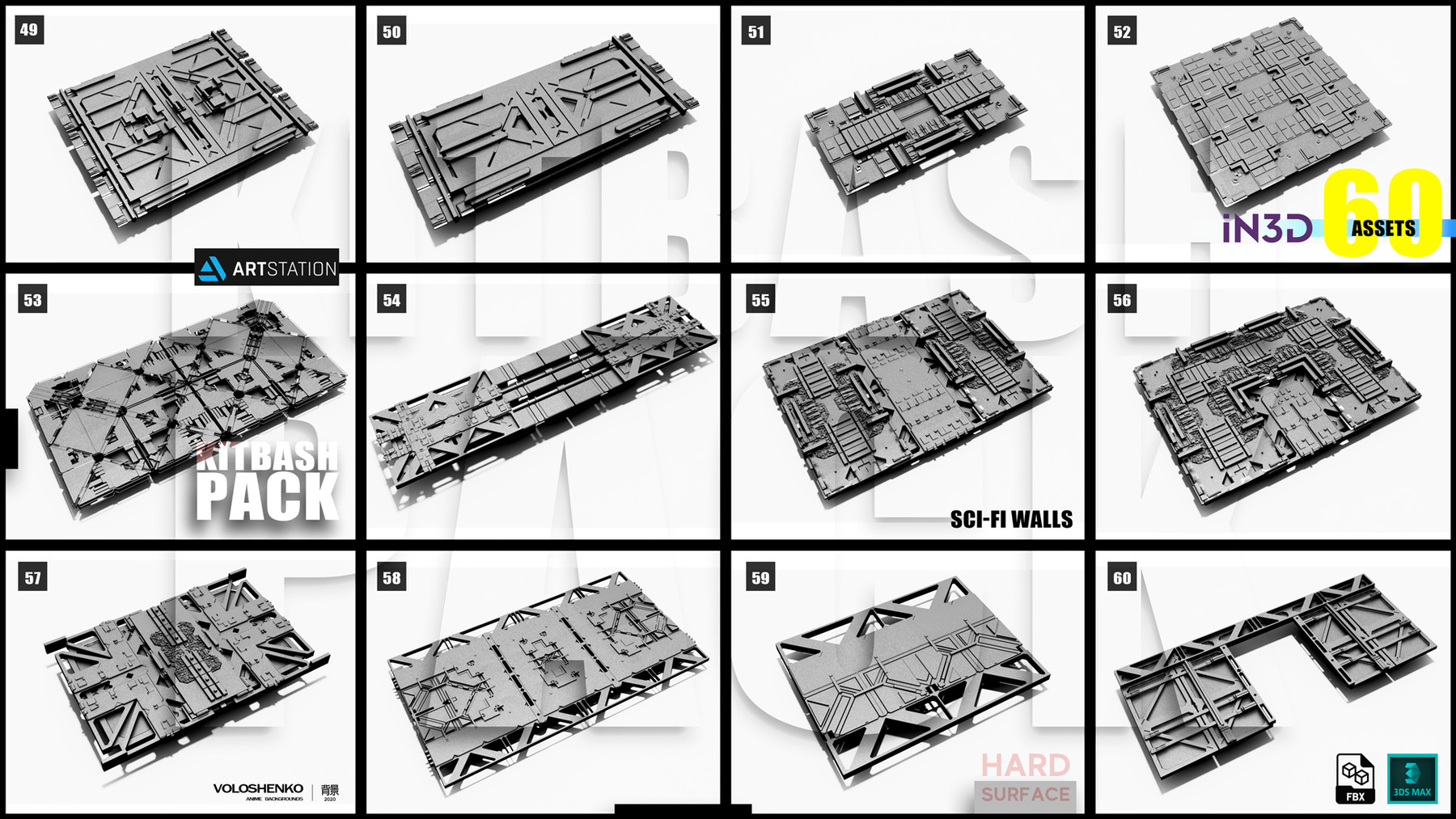 ArtStation - Sci-Fi walls KitBash Pack 60+ | Resources