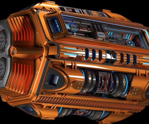 ArtStation - Sci Fi Mega Engine KITBASH 3D model | Resources