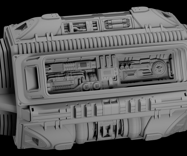 ArtStation - Sci Fi Mega Engine KITBASH 3D model | Resources