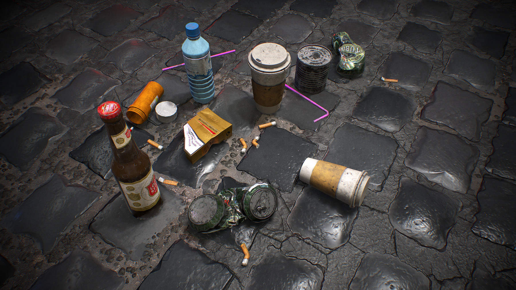 ArtStation - Urban Garbage Small Pack and Trash set Low-poly | Game Assets