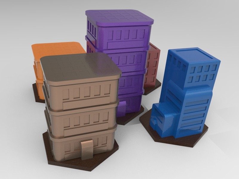 ArtStation - BattleTech 1.25" Hex Office Buildings (5) | Resources