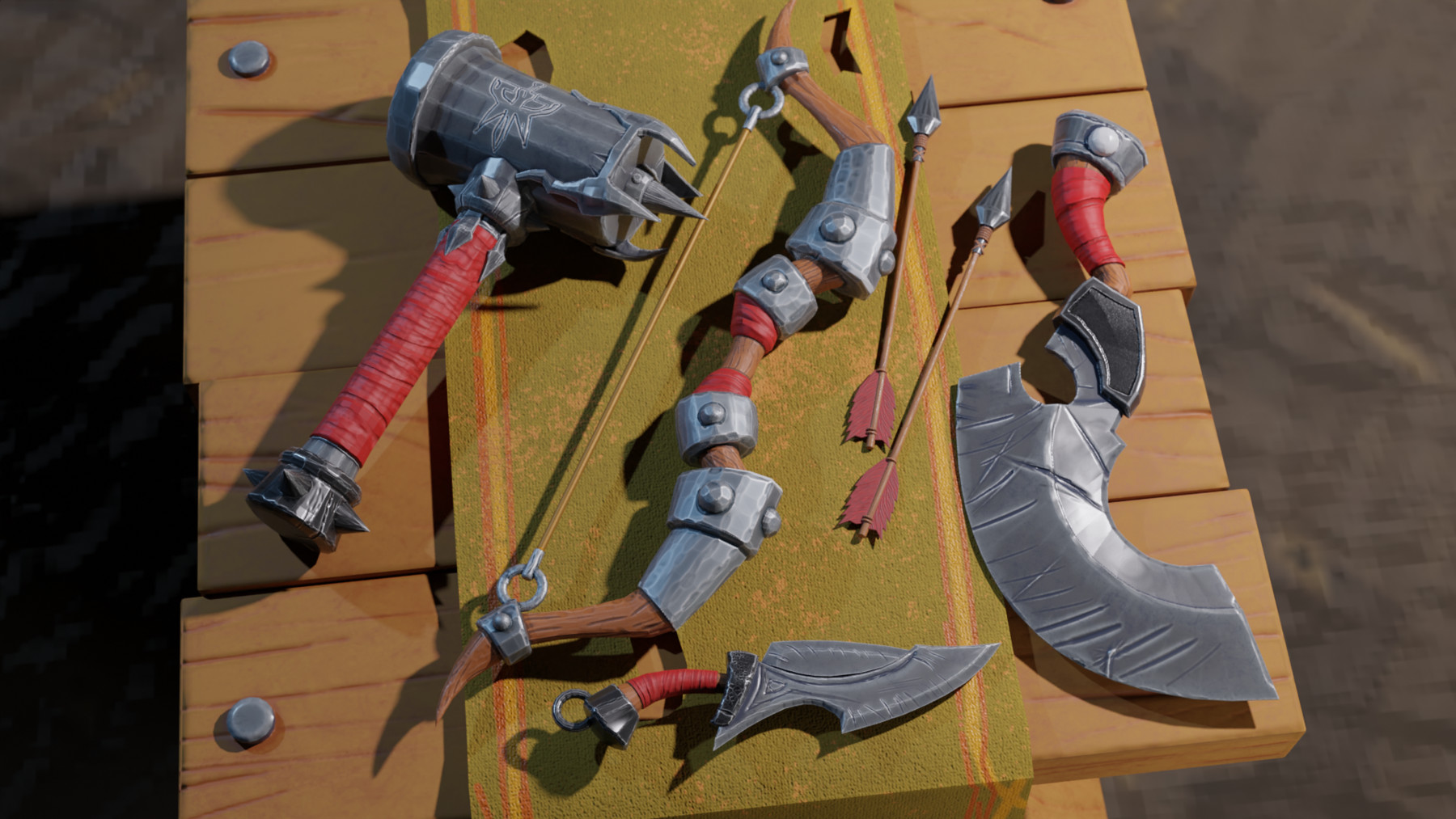 ArtStation - Stylized Weapon Set - PBR Low Poly | Game Assets