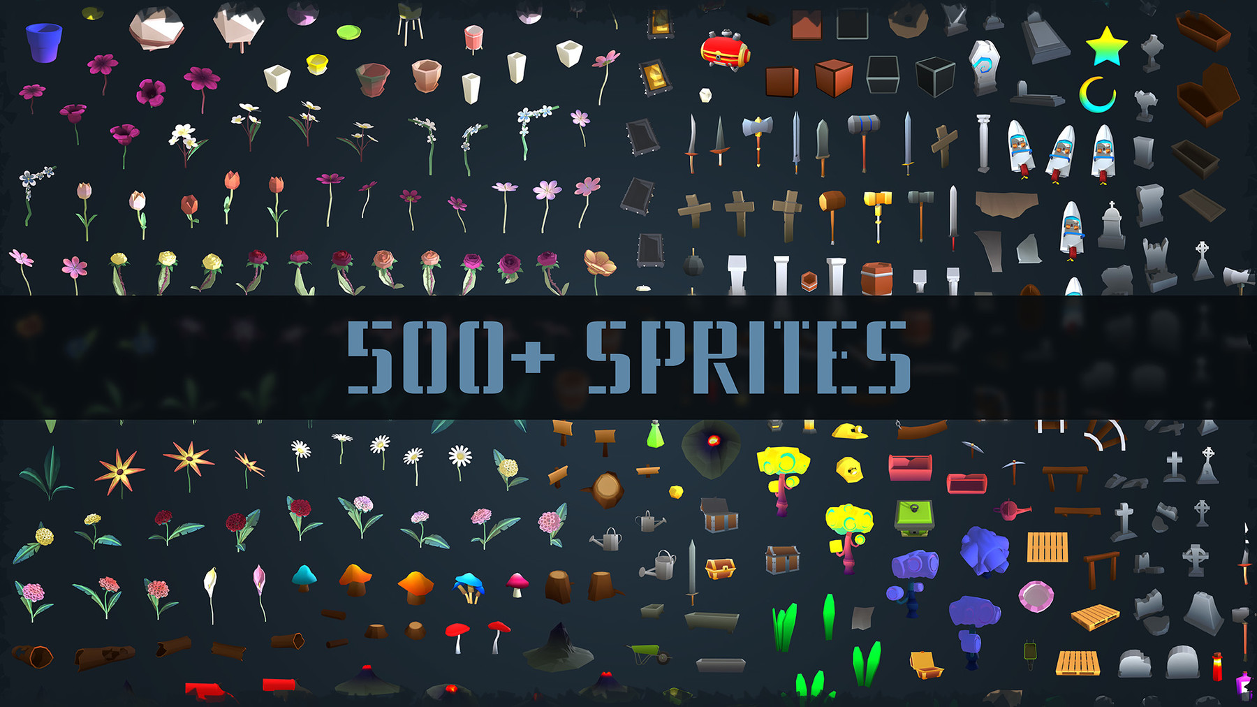 Polytricity - Mega Sprites pack - lots of pre-rendered props