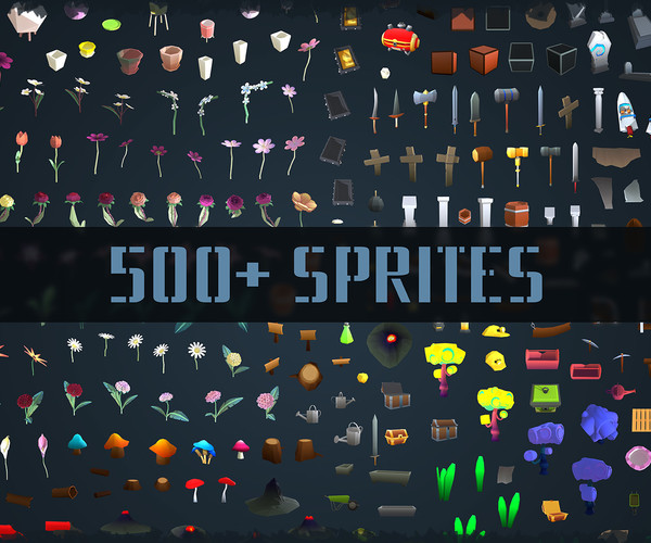 ArtStation - Mega Sprites pack - lots of pre-rendered props | Game Assets