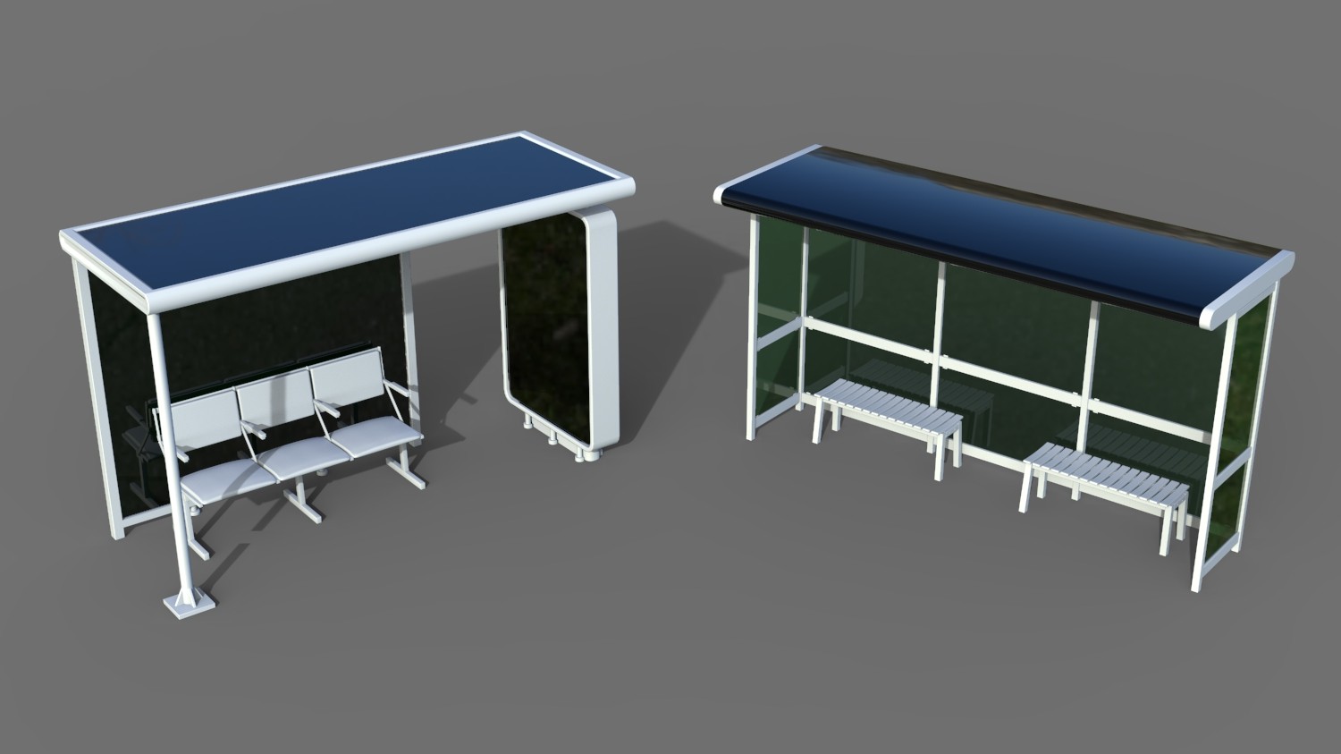 ArtStation - Bus Stops - 24 pieces | Game Assets
