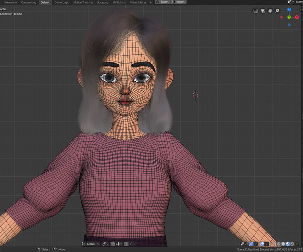 ArtStation - Amy Girl Style 4 - Stylized Character Model - Blender ...