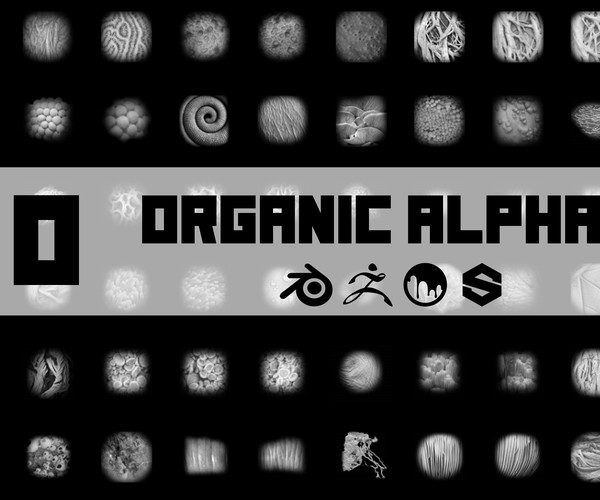 ArtStation - Organix Alpha + : Zbrush Organic Brushes and Alphas | Brushes