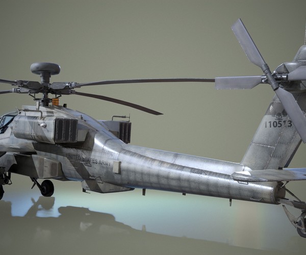 ArtStation - AH-64D Apache Longbow Helicopter - Low Poly | Game Assets