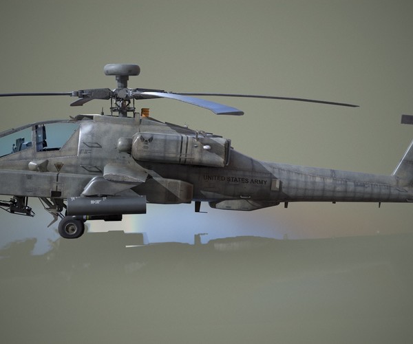 ArtStation - AH-64D Apache Longbow Helicopter - Low Poly | Game Assets