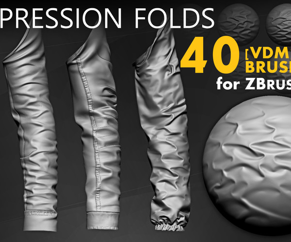 ArtStation - Leather & Fabric Compression Folds | Brushes