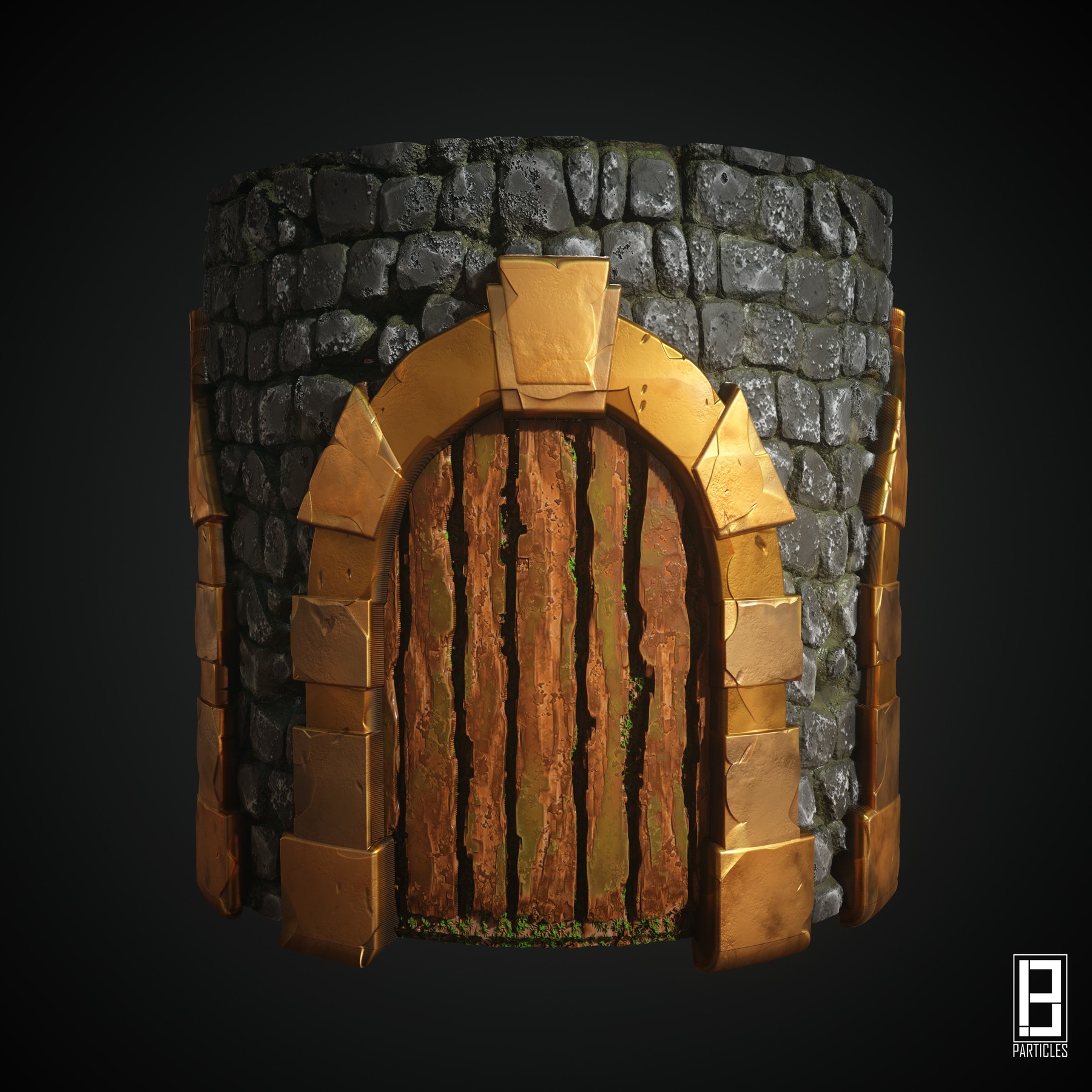 ArtStation - 4k PBR Texture Of Stylized Stone wall Door | Resources