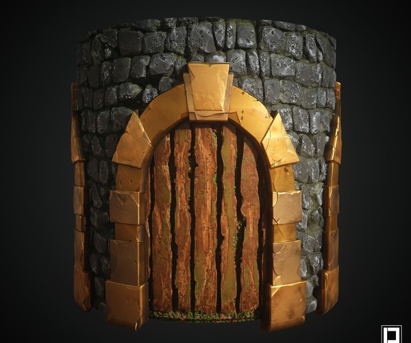 ArtStation - 4k PBR Texture Of Stylized Stone wall Door | Resources