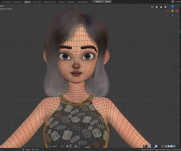 ArtStation - Amy Girl Style 6 - Stylized Character Model - Blender ...