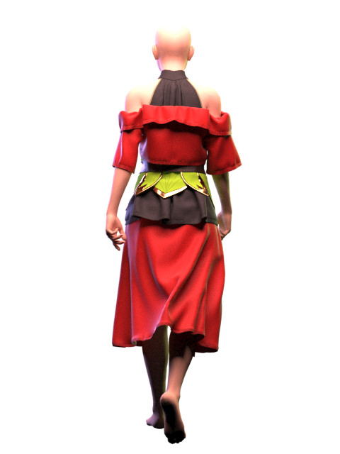 ArtStation - Female Red Cloak - 36 Marvelous Designer and Clo3D | Game ...