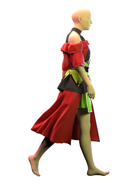 ArtStation - Female Red Cloak - 36 Marvelous Designer and Clo3D | Game ...