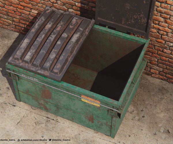 ArtStation - Garbage Container | 3D model | Textures 4k | Resources