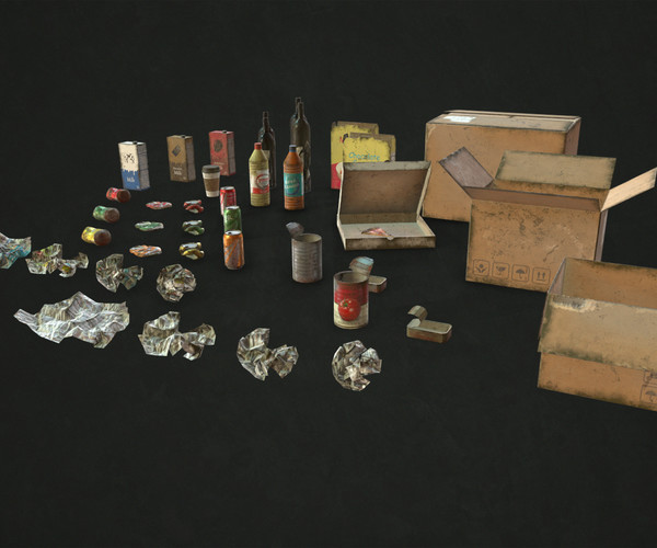 ArtStation - Urban Trash with Garbage Bags - Low Poly | Game Assets