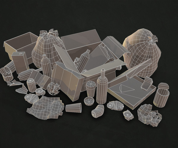 ArtStation - Urban Trash with Garbage Bags - Low Poly | Game Assets