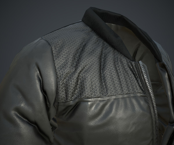 ArtStation - BomberJacket +Marvelous designer+ Fbx + 4k PBR texture ...