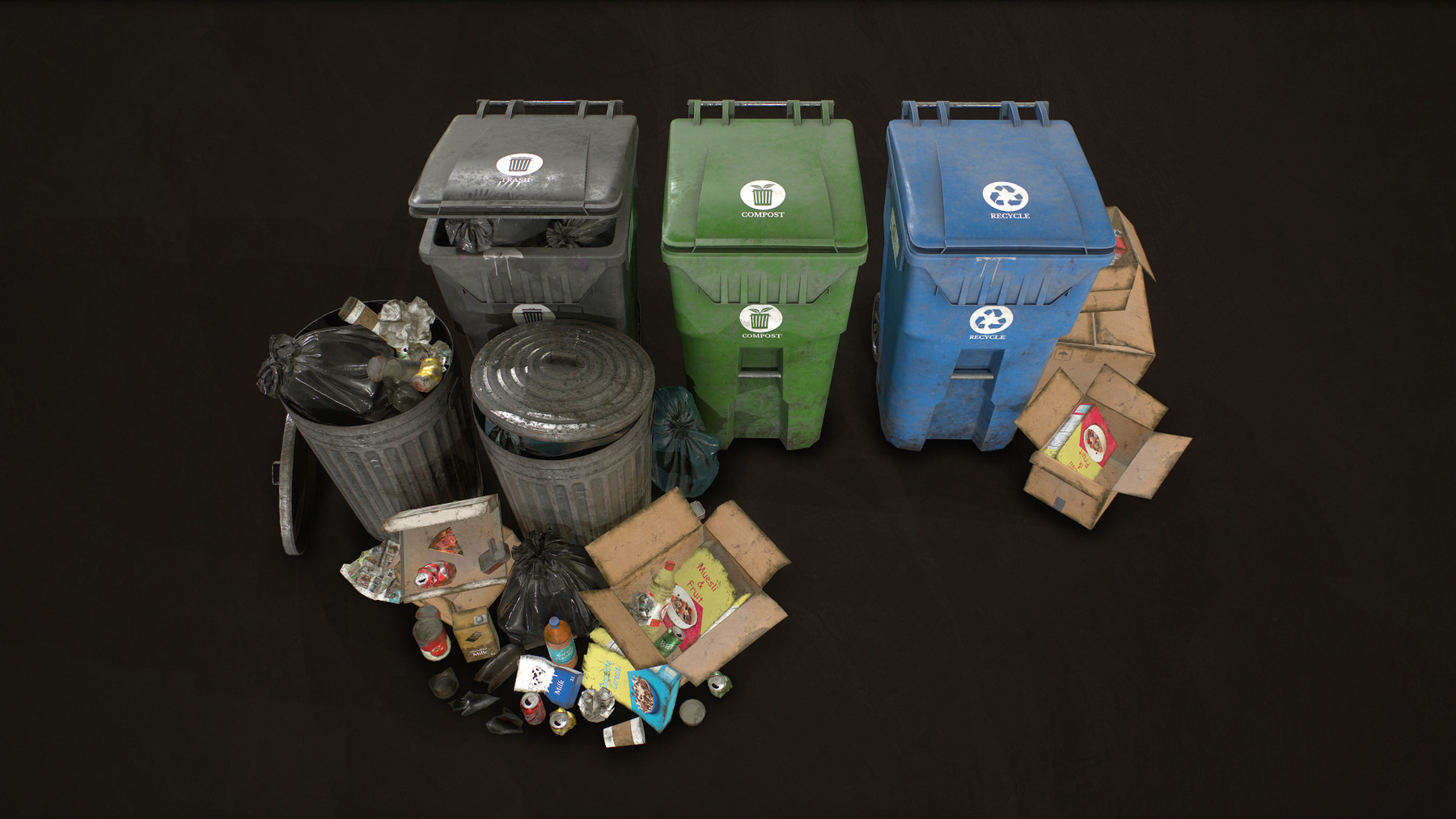 ArtStation - Urban Trash Pack Vol 2 - Low Poly | Game Assets