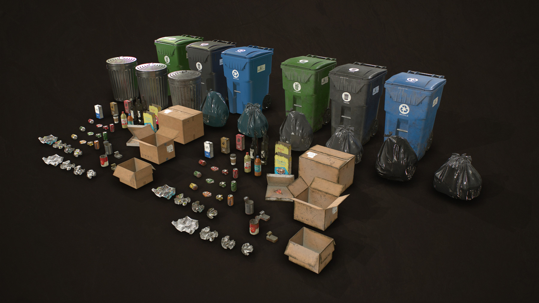 ArtStation - Urban Trash Pack Vol 2 - Low Poly | Game Assets