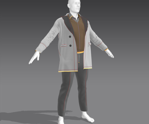 ArtStation - men's coat ，sweater Marvelous Designer, project files ...