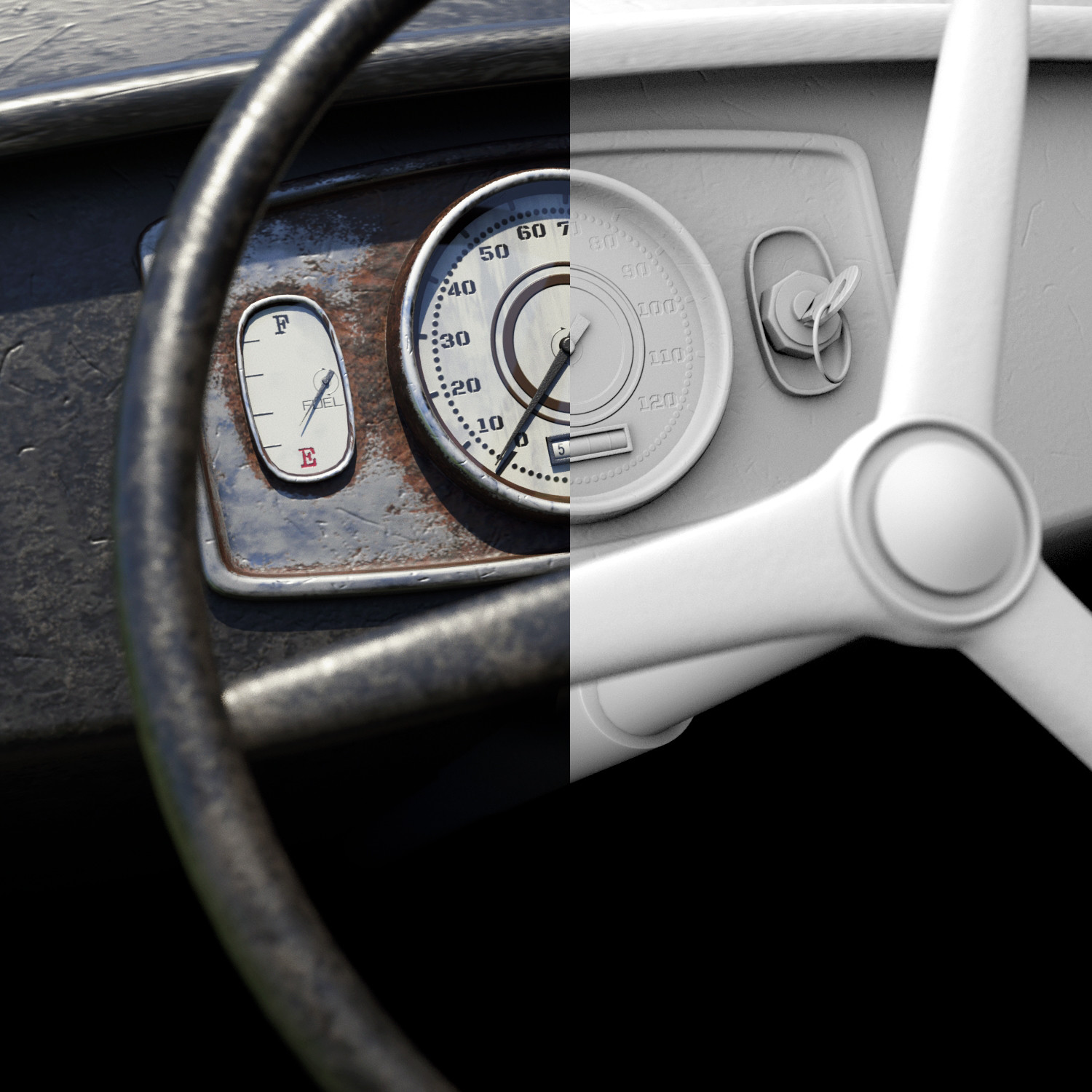 ArtStation - Vintage Car Speedometer | Resources