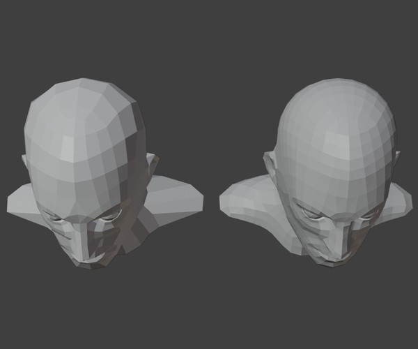 ArtStation - Male Heads Low-poly 3D Model | Game Assets