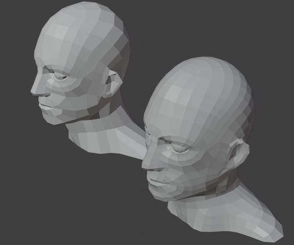 ArtStation - Male Heads Low-poly 3D Model | Game Assets