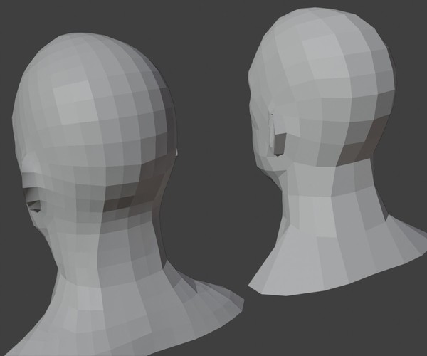 ArtStation - Male Heads Low-poly 3D Model | Game Assets